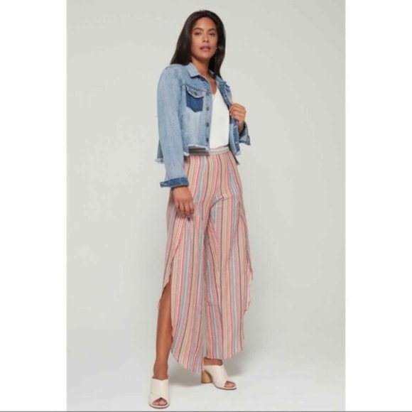 DREW | Pants & Jumpsuits | Drew Wide Split Leg Linen Blend Pants Nwt ...